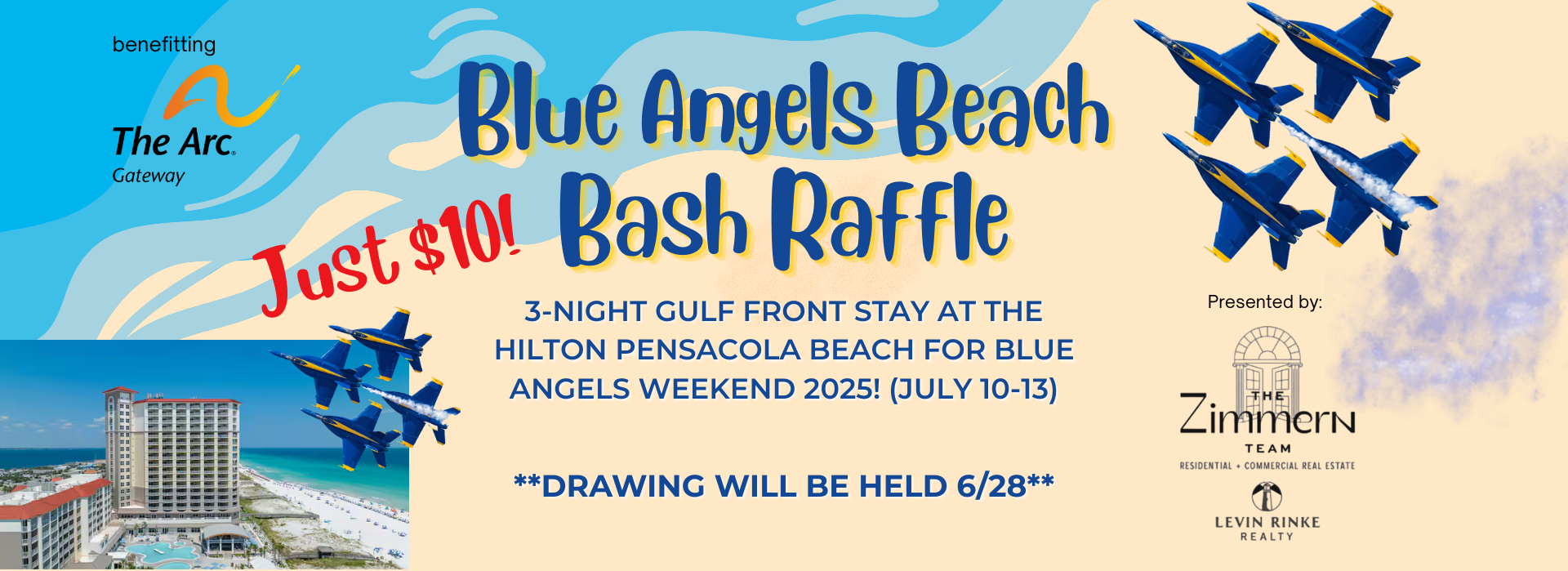 Blue Angels Beach Bash Raffle | The Arc Gateway