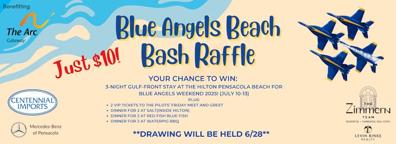 Blue Angels Beach Bash Raffle | The Arc Gateway